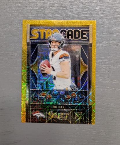 2024 Panini Select Bo Nix Gold Mojo Starcade RC Rookie 9/10 Broncos ...