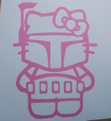 Hello Kitty Boba Felt, Star, wars, Vinyl Decal,Sticker for Car,Laptops ...