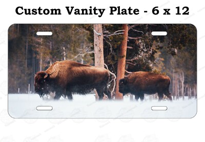 Brown Bovinae Bison Personalized License Metal Plate Tag For Car ATV ...