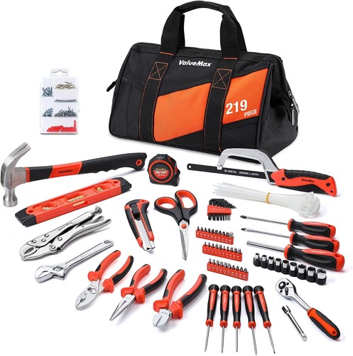 VALUEMAX 219Piece Home Tool Set General Basic Household Repairing Tool ...