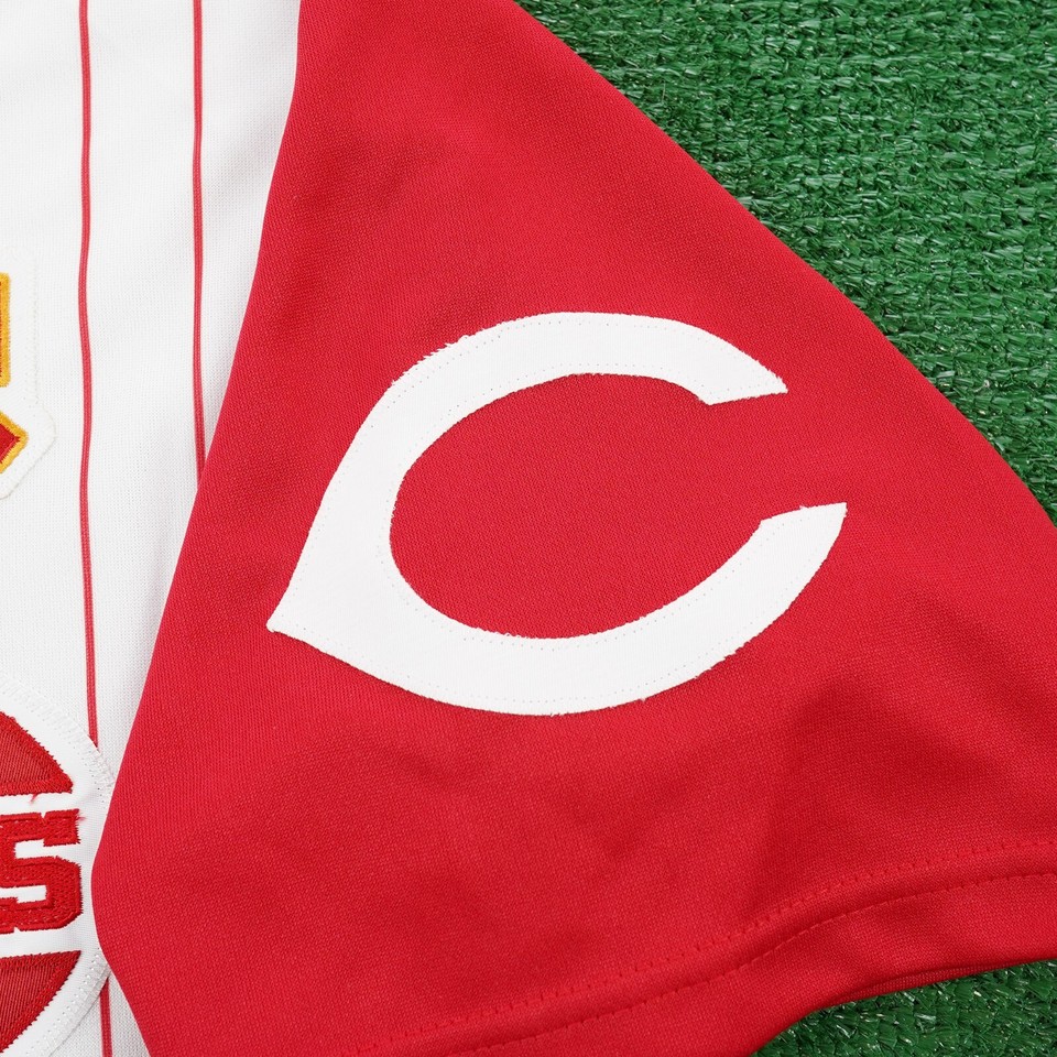 Barry Larkin 1997 Cincinnati Reds Home White Jersey w/ Jackie 50th ...