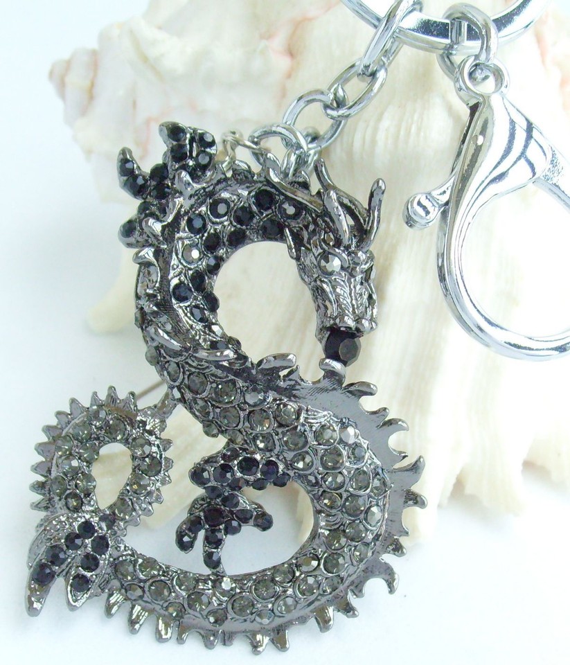 Unique Animal Dragon Keychain Austrian Crystal Pendant Art Decoration ...