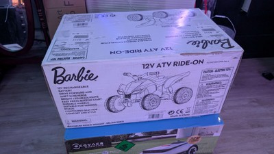 Barbie 12-Volt Battery Powered ATV Ride On, 66lbs Weight Capacity, Pink ...