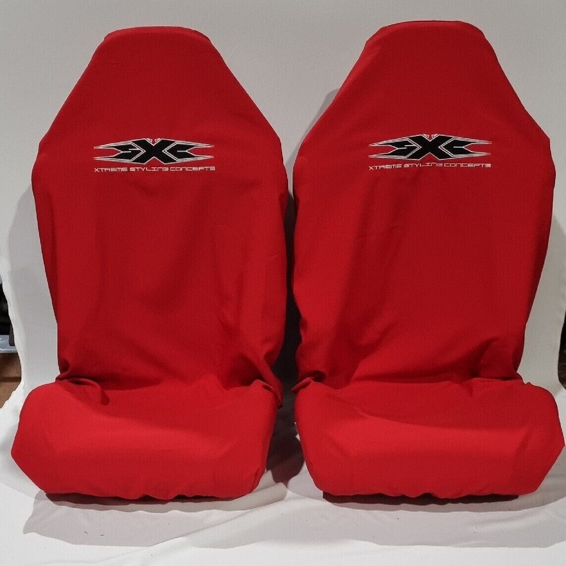 One Pair Australian Made sXc Chilli Red Slip On Throw Over Car Seat ...