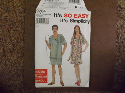 Simplicity Sew Easy Patterns 9284 Unisex Pajamas Men Teen Girls ...