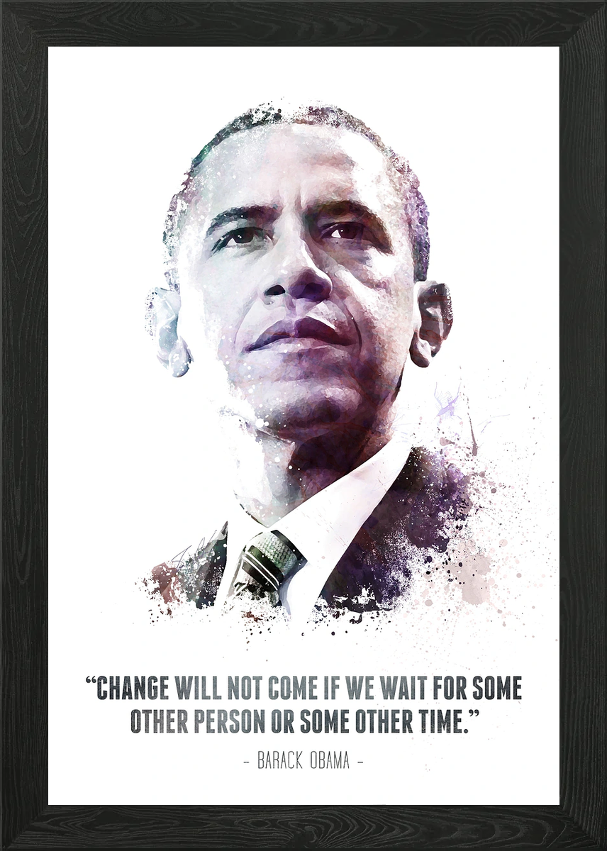 The Legendary Barack Obama and his Framed Wall Art Poster Canvas Print ...
