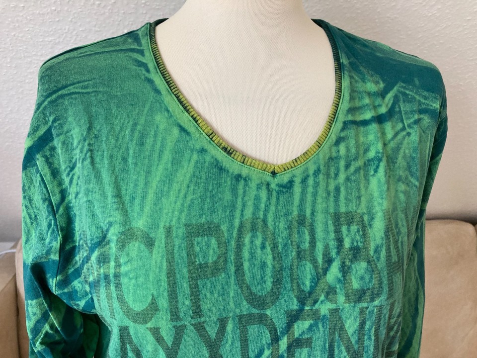 CIPO & BAXX Maglietta Uomo Taglia M Verde Nero Stampata Con Logo | eBay