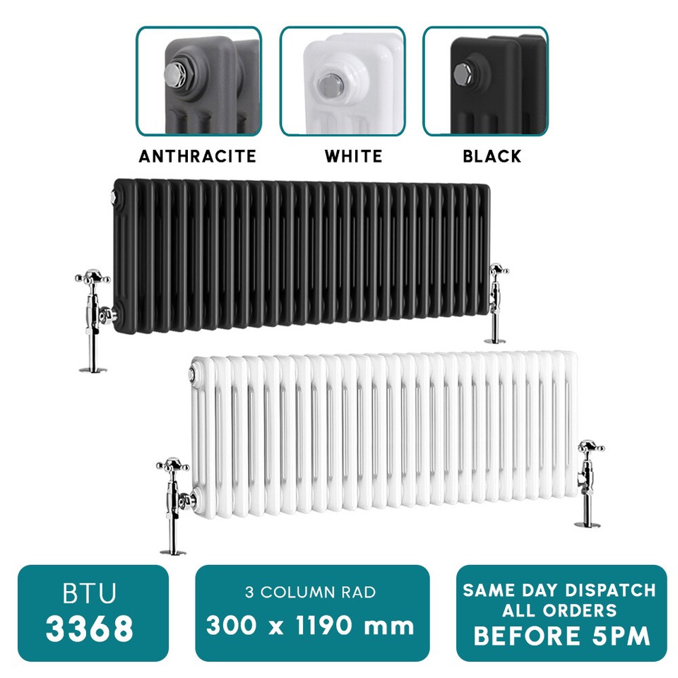 Anthracite White Black Traditional Cast Iron Style Radiator 2 3 4 ...
