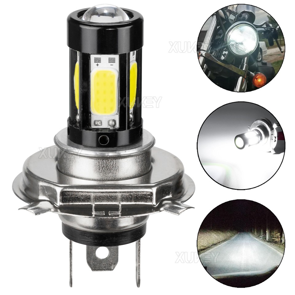 6000K White H4 HS1 LED Bulb Motorcycle Headlight LED Hi-Lo Beam Light ...