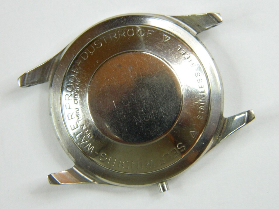 FINE VINTAGE BENRUS ? AUTOMATIC OPEN THRU CRYSTAL STAINLESS STEEL WATCH ...