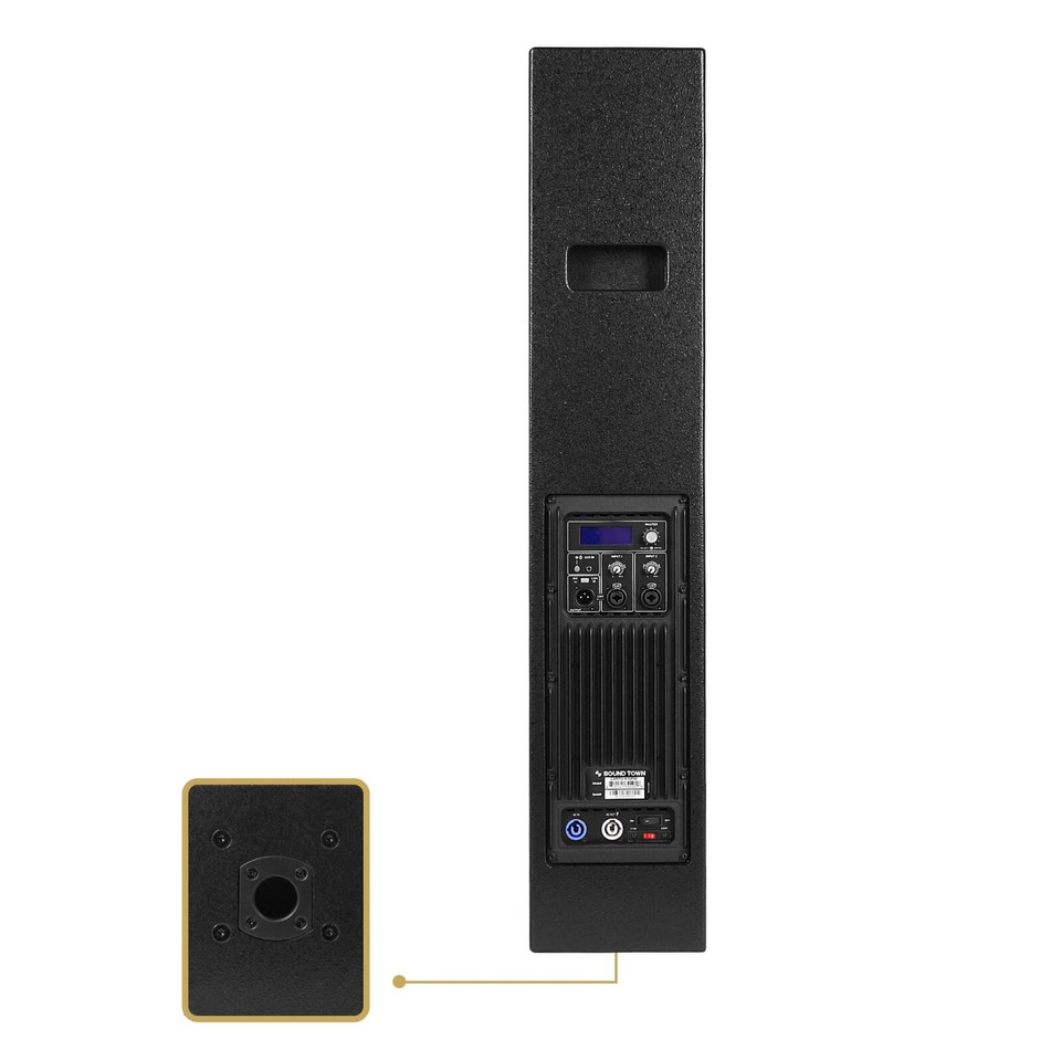 Sound Town Power Wall-Mount Column Line Array Speaker 6x5", Black ...