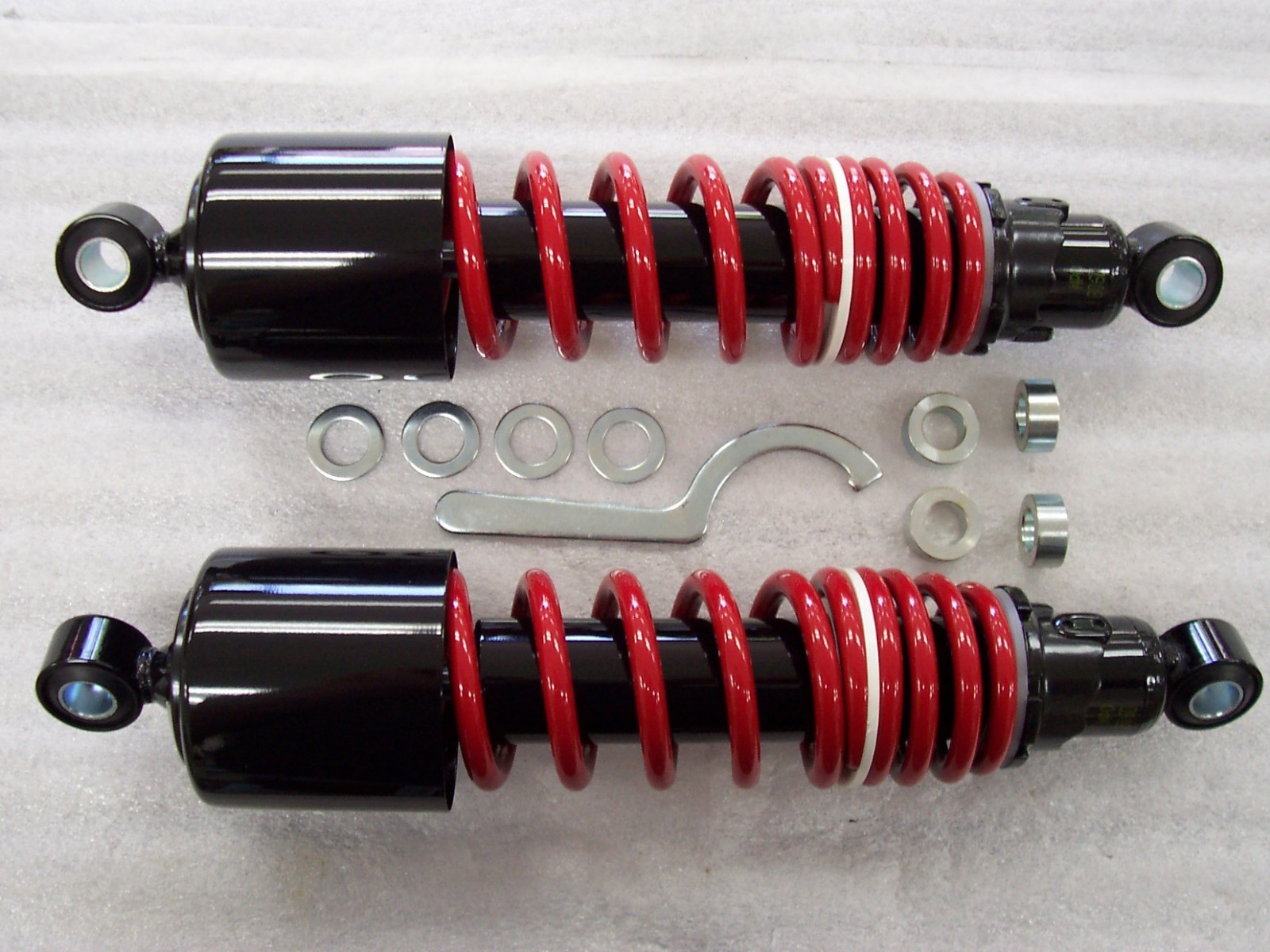 Harley Sportster 12.25" Dual Spring Black Red Shocks | eBay