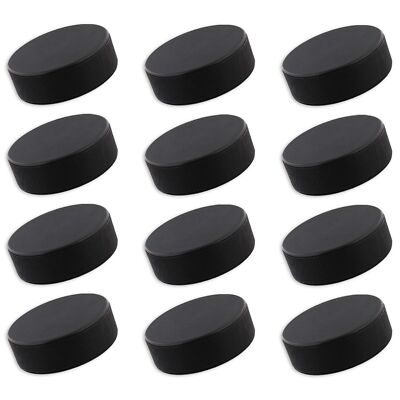Swing Sports Hockey Pucks Bulk Set - 12pk Rubber 6oz Black Hockey ...