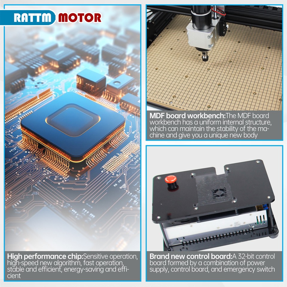 4540 500W CNC Router Laser Engraving Machine GRBL Milling Metal Wood ...
