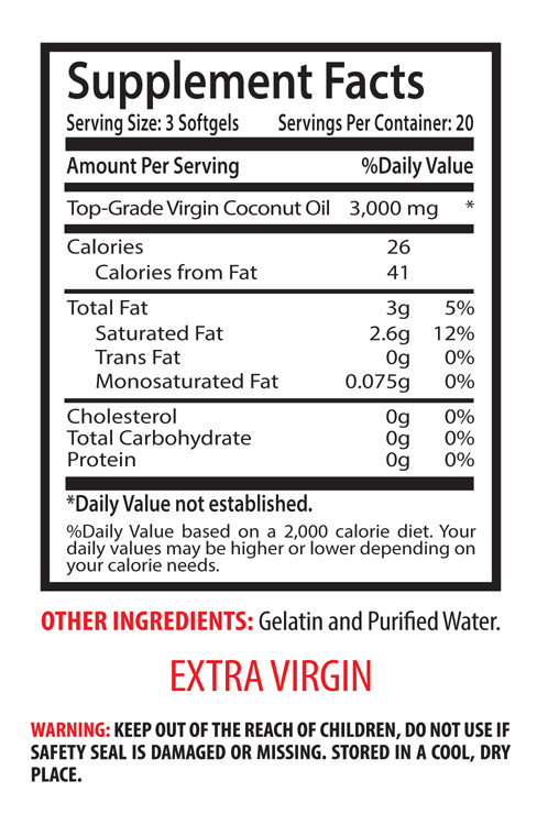 natural energy booster - Virgin Coconut Oil 3000mg 2B - slim waist ...