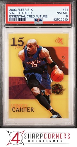 2003 FLEER E-X ESSENTIAL CREDENTIALS FUTURE #11 VINCE CARTER HOF /92 ...