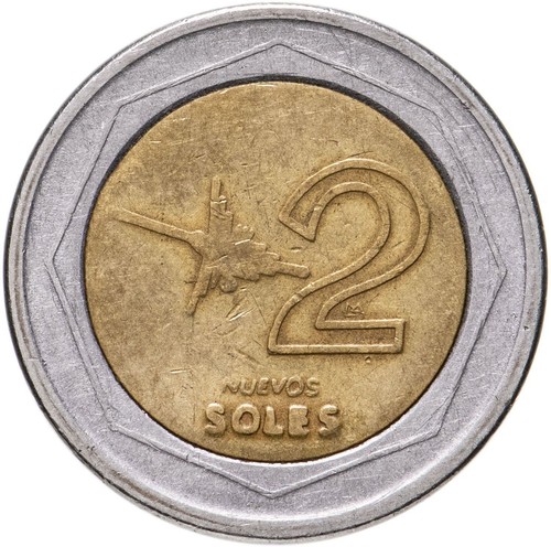 Peru 2 Nuevos Soles 1st type | Peru Shield | hummingbird Coin KM313 ...