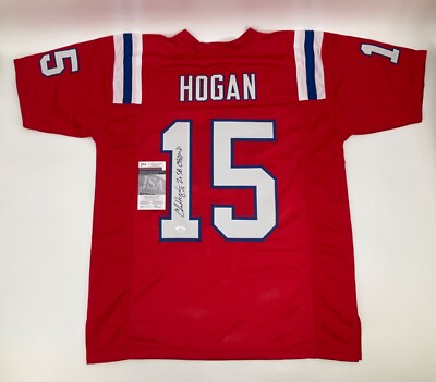 CHRIS HOGAN NEW ENGLAND PATRIOTS SIGNED RED CUSTOM JERSEY JSA WITNESS ...