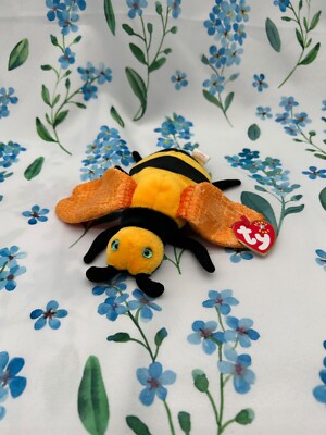 Ty Beanie Baby “Buzzie” Beautiful Yellow and Black Bumble Bee Honey Bee ...