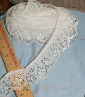 Ruffled Lace Trim White 4 Yard by 2 Inches Sewing Craft Fast Shipping ...
