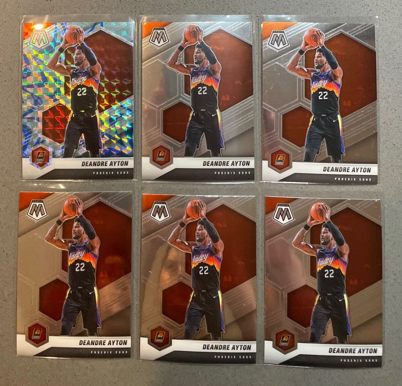 6 Lot 2020-21 Mosaic Basketball NBA #199 Deandre Ayton Blue Reactive ...