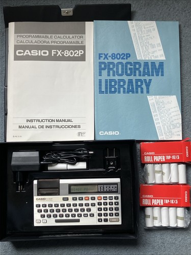 Casio FX-802P Programmable Calculator & Case, Manual Program Library ...