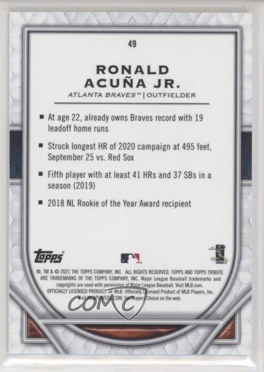 2021 Topps Tribute Green /99 Ronald Acuna Jr #49 1u6 | eBay UK