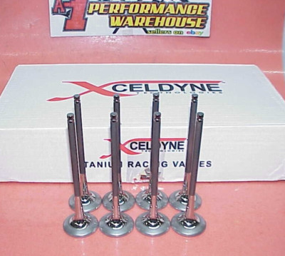 8 NEW XCELDYNE Titanium Exhaust Valves 7MM x 1.630" x 5.750" Long Bead ...