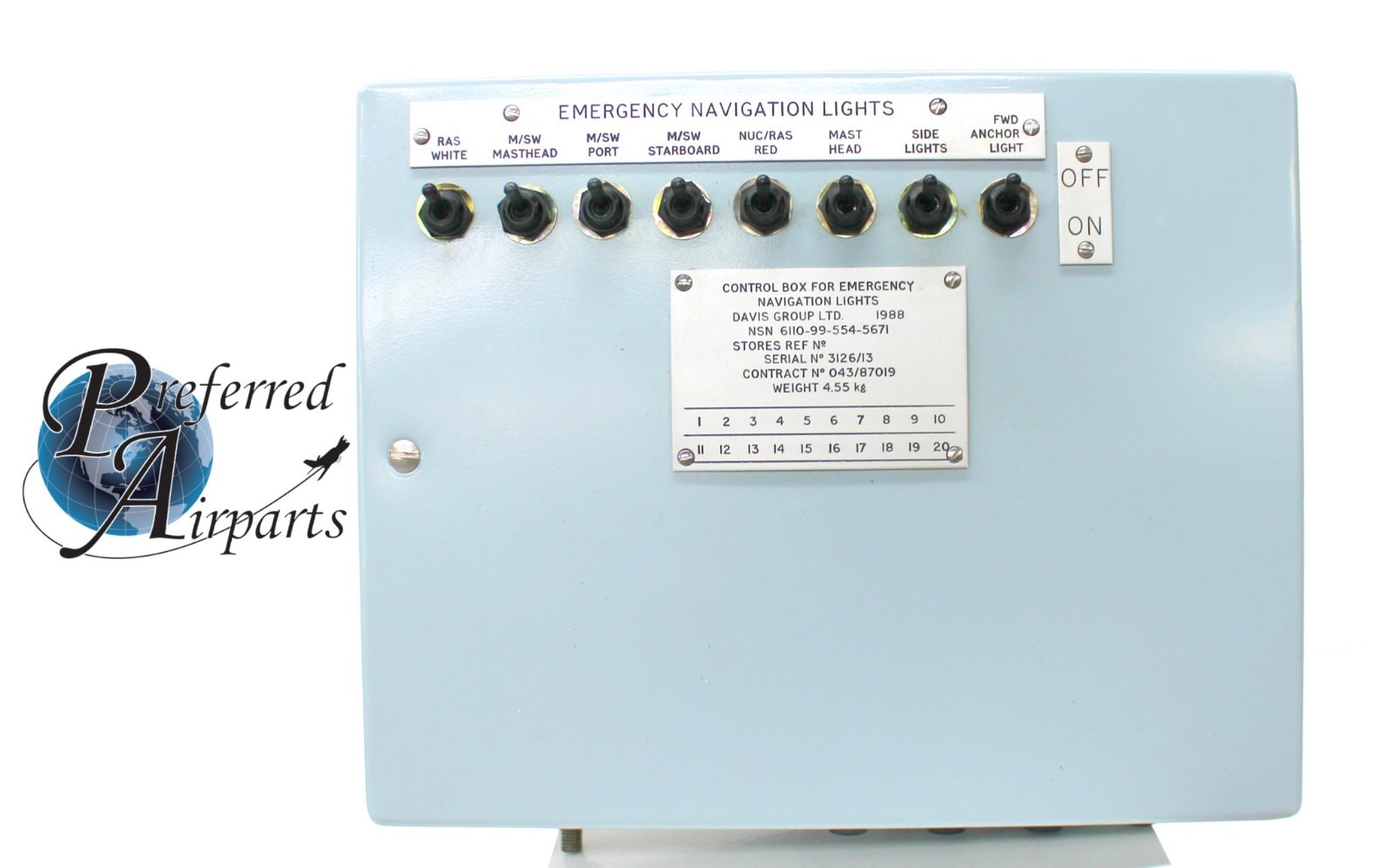 Ship / Yacht Emergency Nav. Lights Switch Box Panel NSN# 6110-99-554 ...