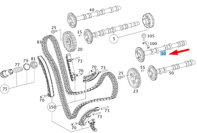 MERCEDES Engine Camshaft Inlet Left M642 Diesel A6420502801 for sale ...