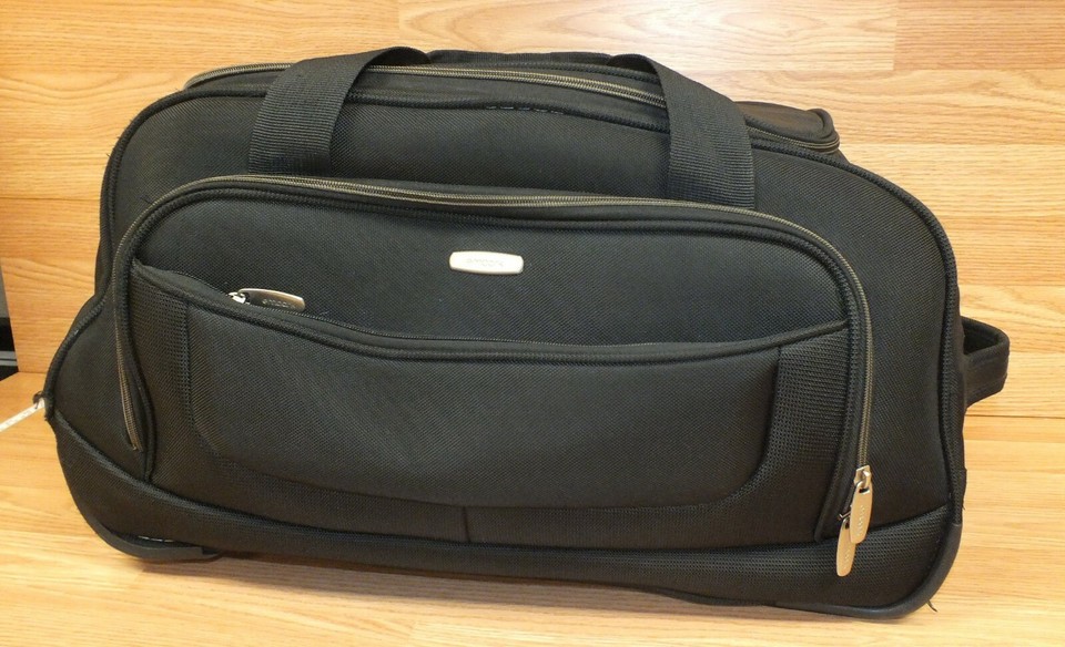 Genuine Embark Black Nylon Travel Luggage Rolling Suitcase **READ** | eBay