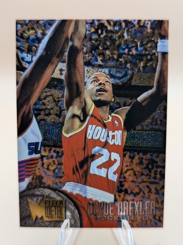 1995-96 Fleer Metal Clyde Drexler basketball card #38 Houston Rockets ...