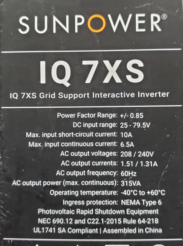 Enphase Sunpower IQ 7XS Microinverter READ READ | eBay