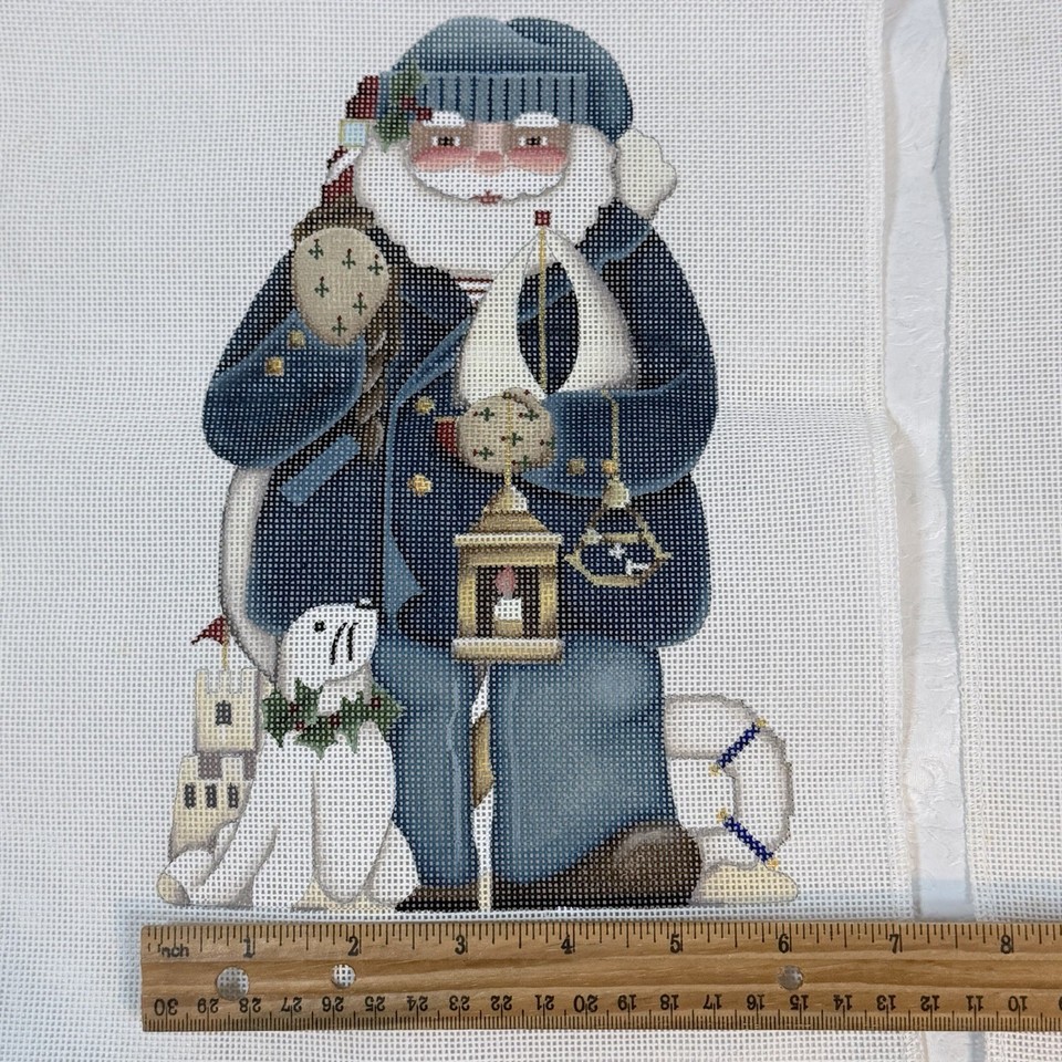 Handpainted Needlepoint Canvas SAILOR SANTA 2 Sided Dome 18ct Melissa ...