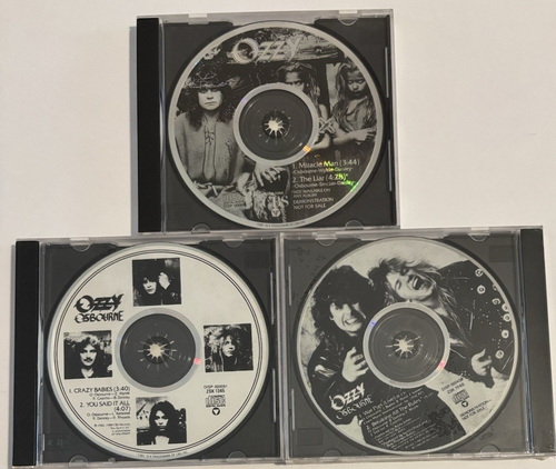 OZZY OSBOURNE Lot of 3 RARE Promo Only Pic Disc CDs 1988 FREE SHIP! Non ...
