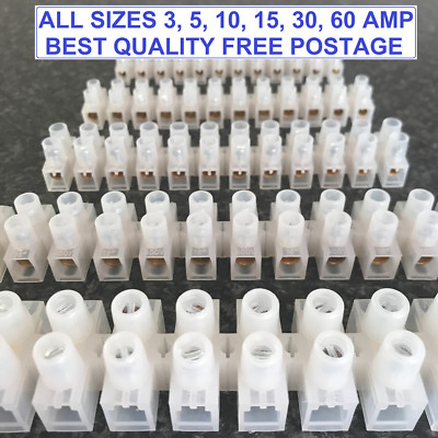 CLEAR 12 Way Electrical Wire Connector Choc Terminal Block Strip 3 60 ...