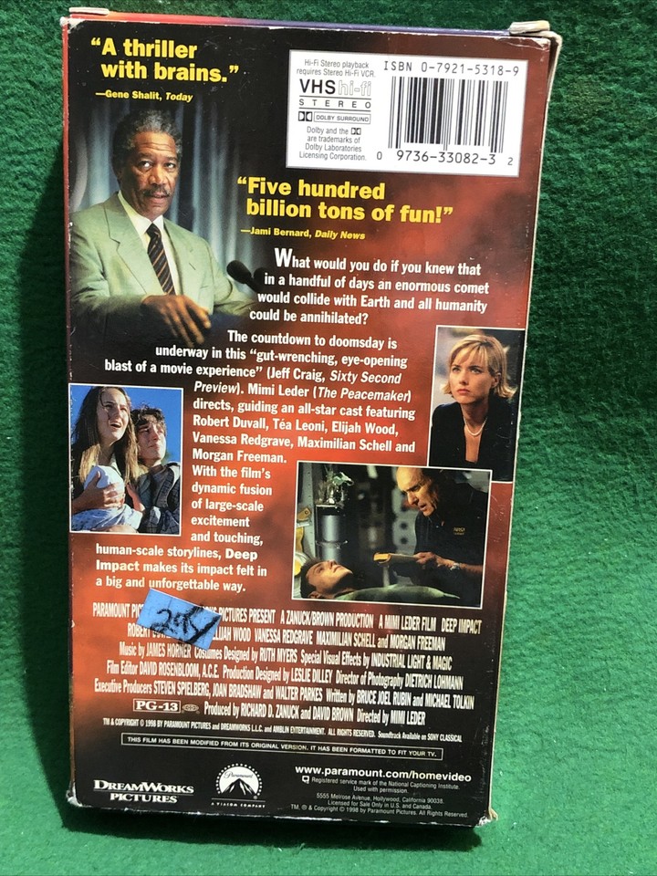 DEEP IMPACT - VHS 1998 - ROBERT DUVALL - MORGAN FREEMAN - PARAMOUNT ...