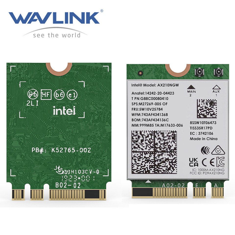 Intel AX210 WiFi 6E Laptop M.2 Card WiFi Bluetooth 5.3 Adapter NGFF Key ...