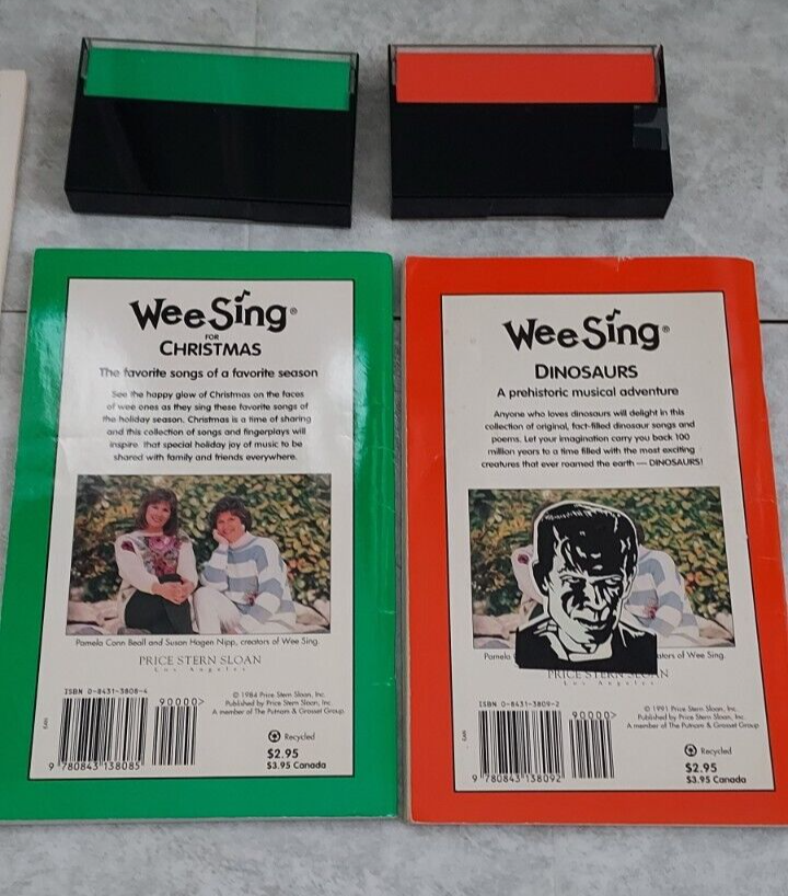 Wee Sing For Christmas Cassette Tape Book - Wee Sing Dinosaurs Vintage ...
