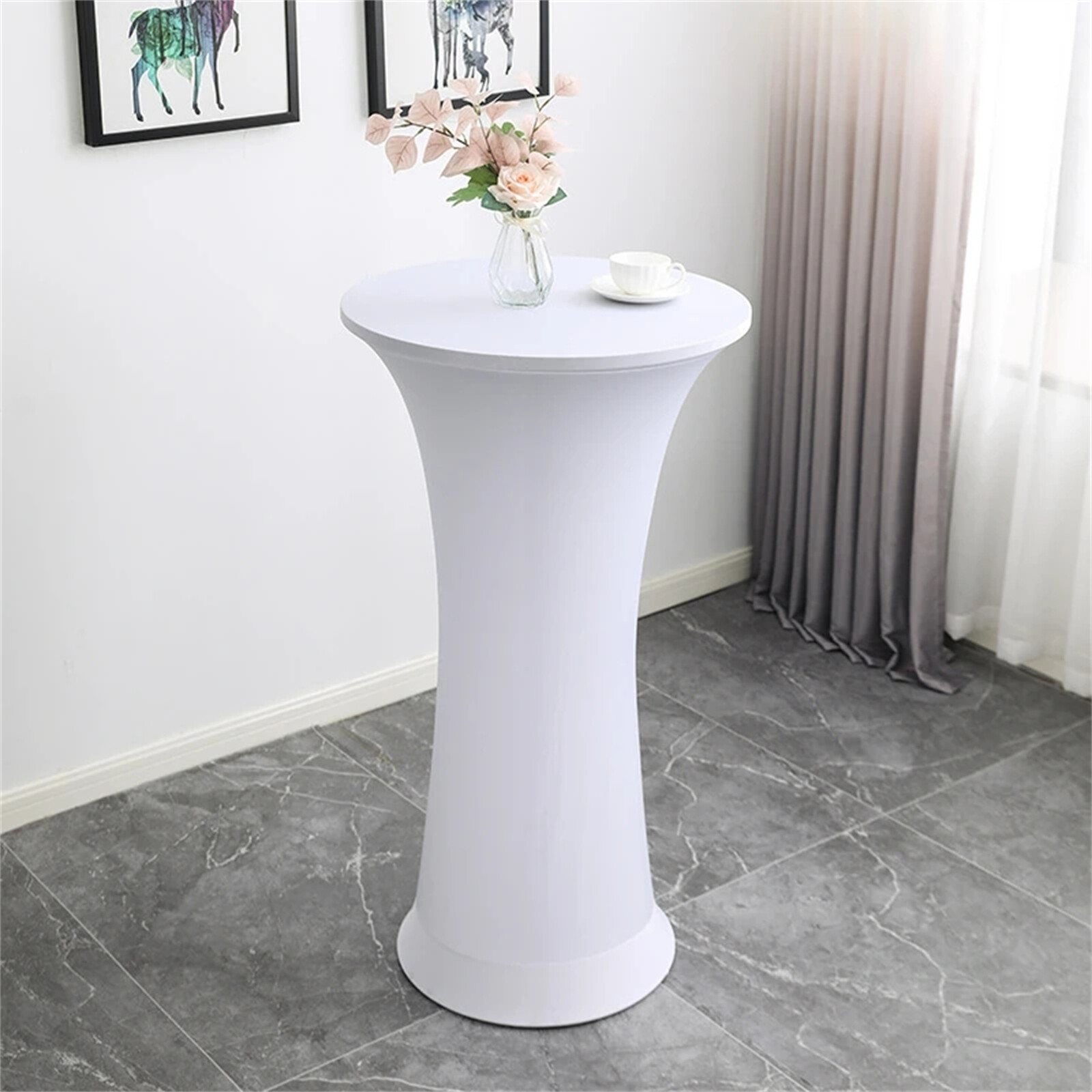60cm Bar Table Cover Cocktail Spandex Round Tablecloth Wedding Party ...
