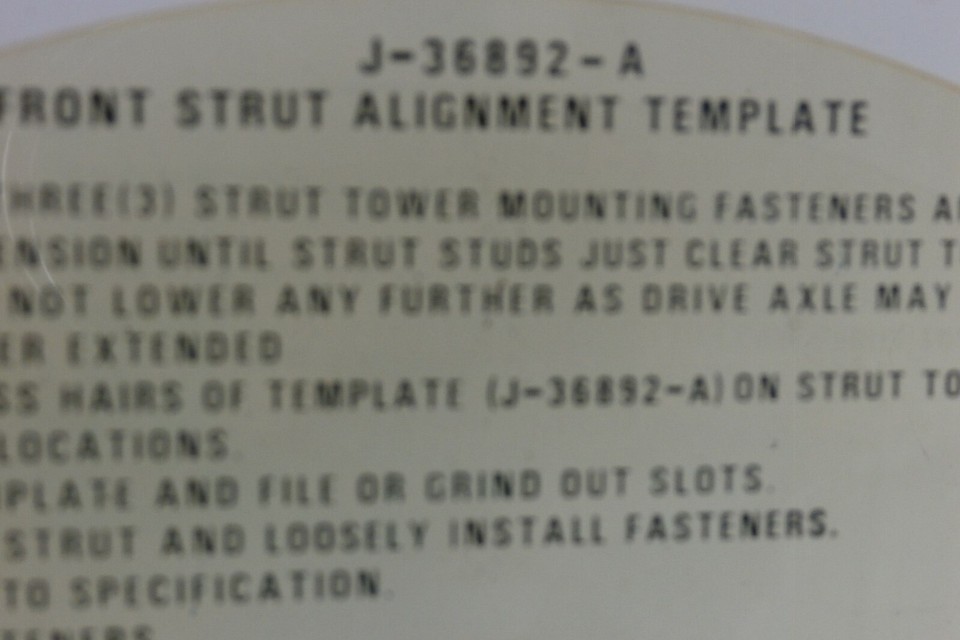 J36892 A Front Strut Alignment Template Update Kent Moore Tool Free US ...