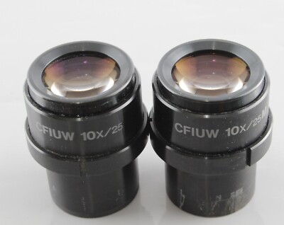 Nikon Microscope Pair Focusing Eyepieces CFIUW 10x 25 Ultra Wide Field ...