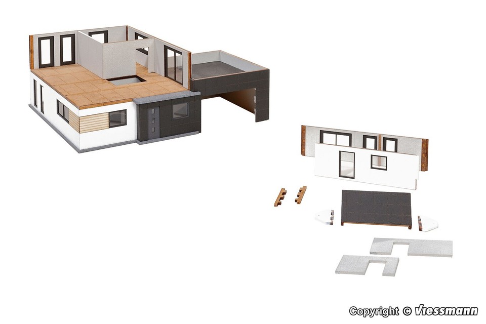 HO Scale Buildings - 38335 - Cube house Julia under construction - Kit ...