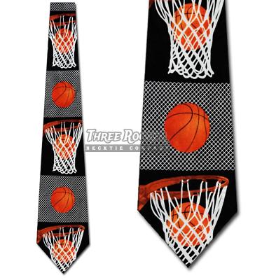 Basketball Tie Swish Neckties Mens Rim Balls Nets Backboard Neck Ties ...