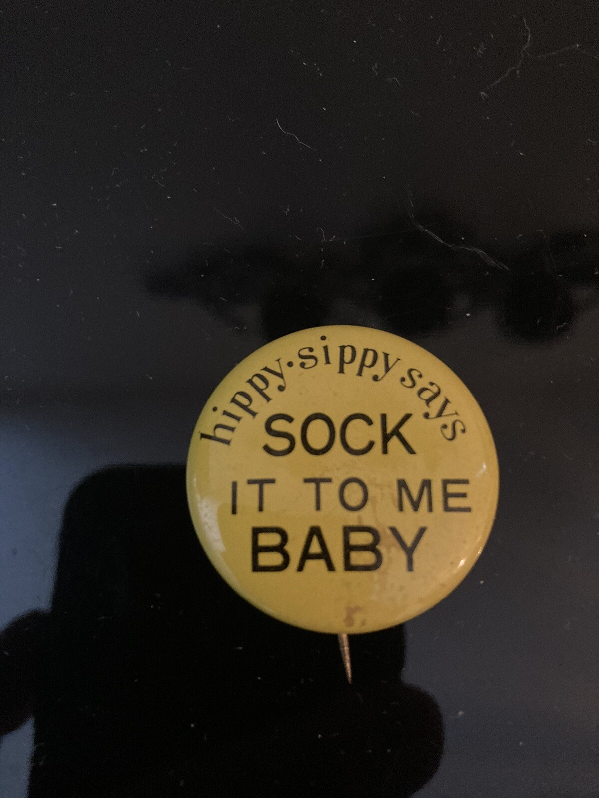 VINTAGE 1960’s HIPPY SIPPY SAYS SOCK IT TO ME BABY PIN BACK BUTTON ...