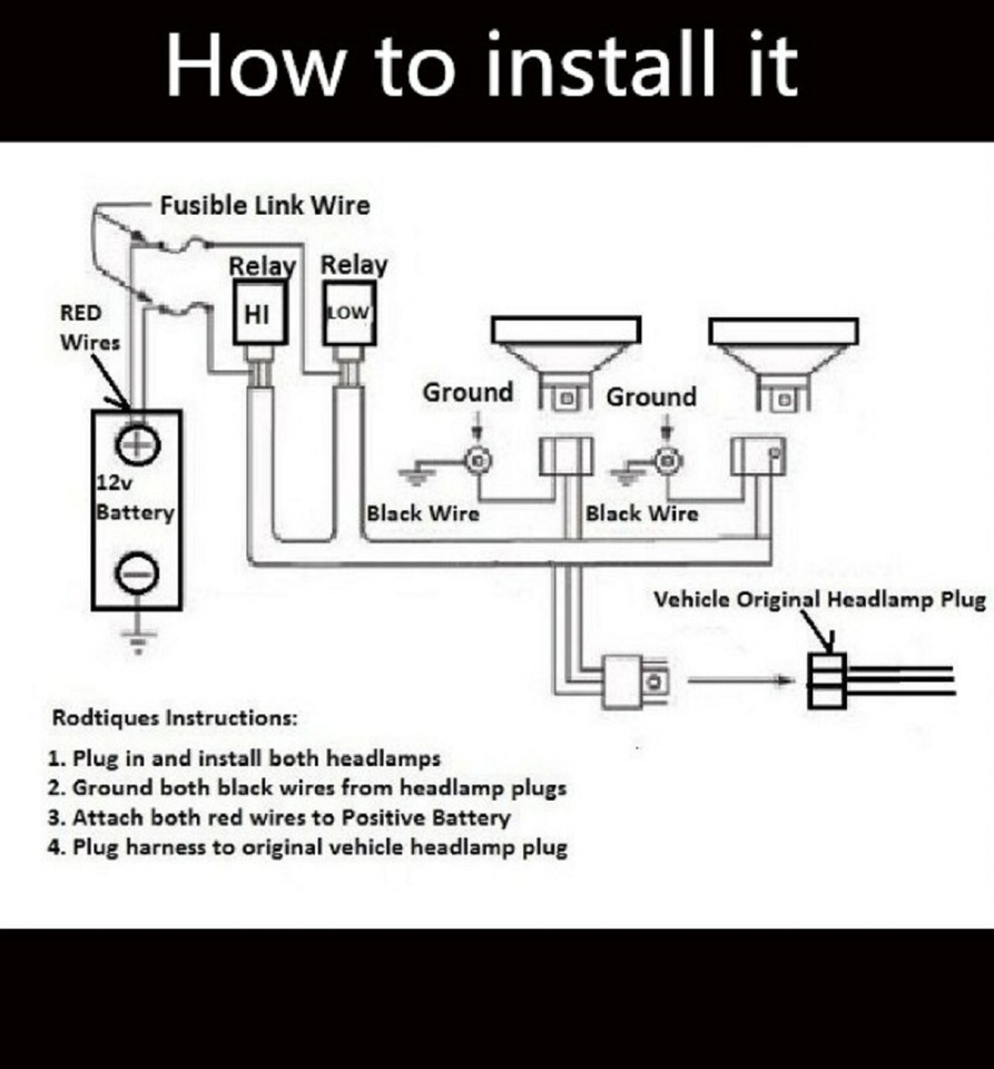 Relay Wire Harness 30A 9045 Fog Light Female Socket Replace Bulb ...