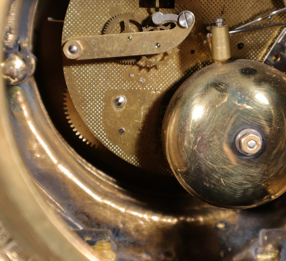 Vintage French Regnault Mantel Clock with Hermle/FHS Clockworks- Not Running | eBay