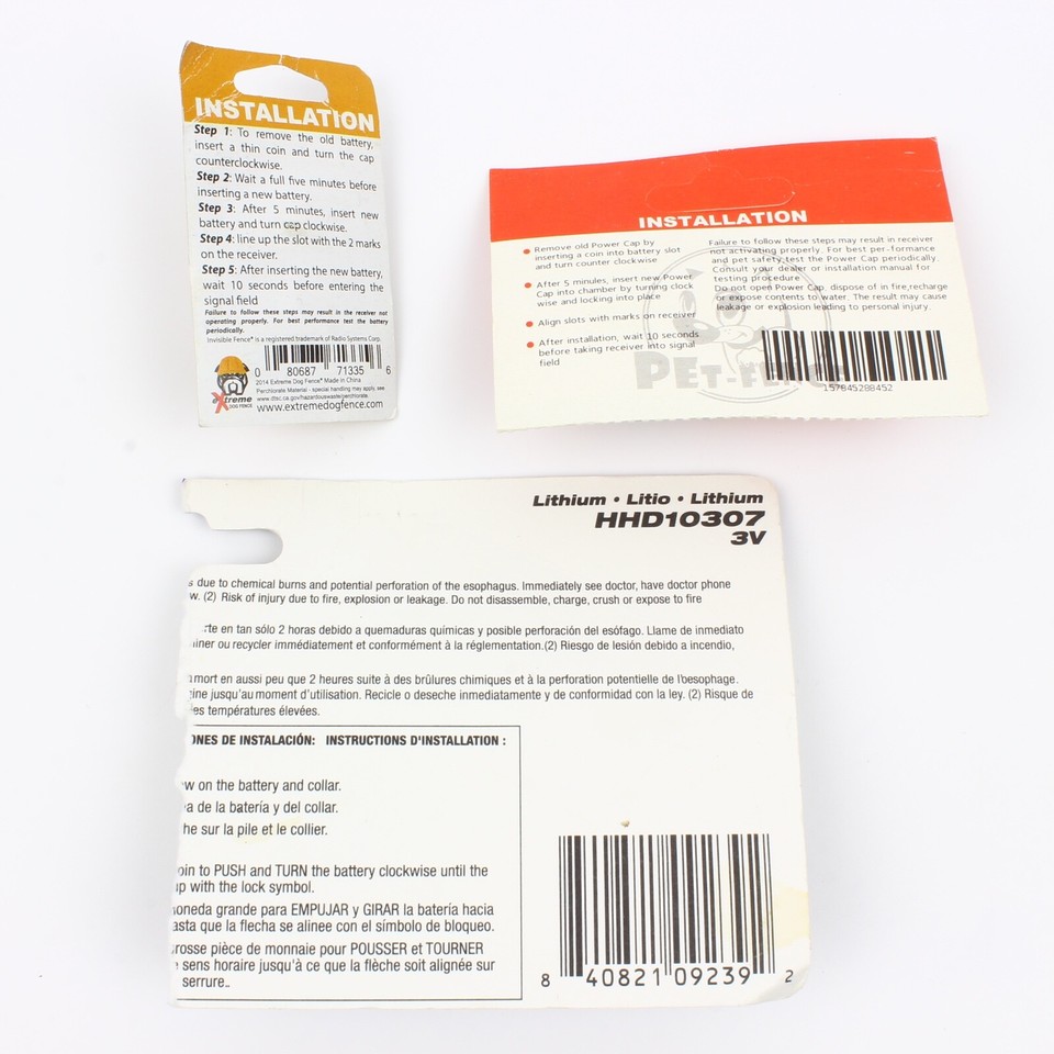 4 Invisible Fence Compatible Batteries R21 R22 Dog Collar Battery Cap ...