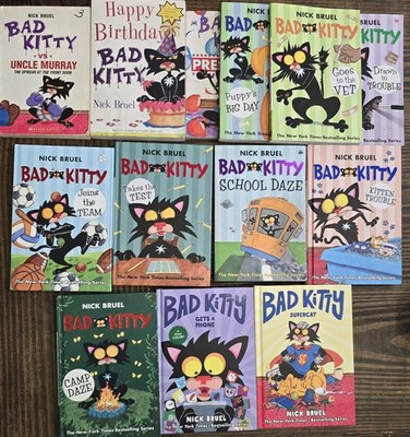 Lot of 13 Bad Kitty Chapter Books & Picture Books by Nick Bruel 7 Paper ...