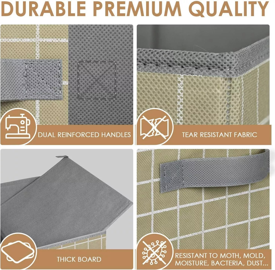 Collapsible Foldable Fabric Cubby Cube Storage Bins Baskets for Shelves ...